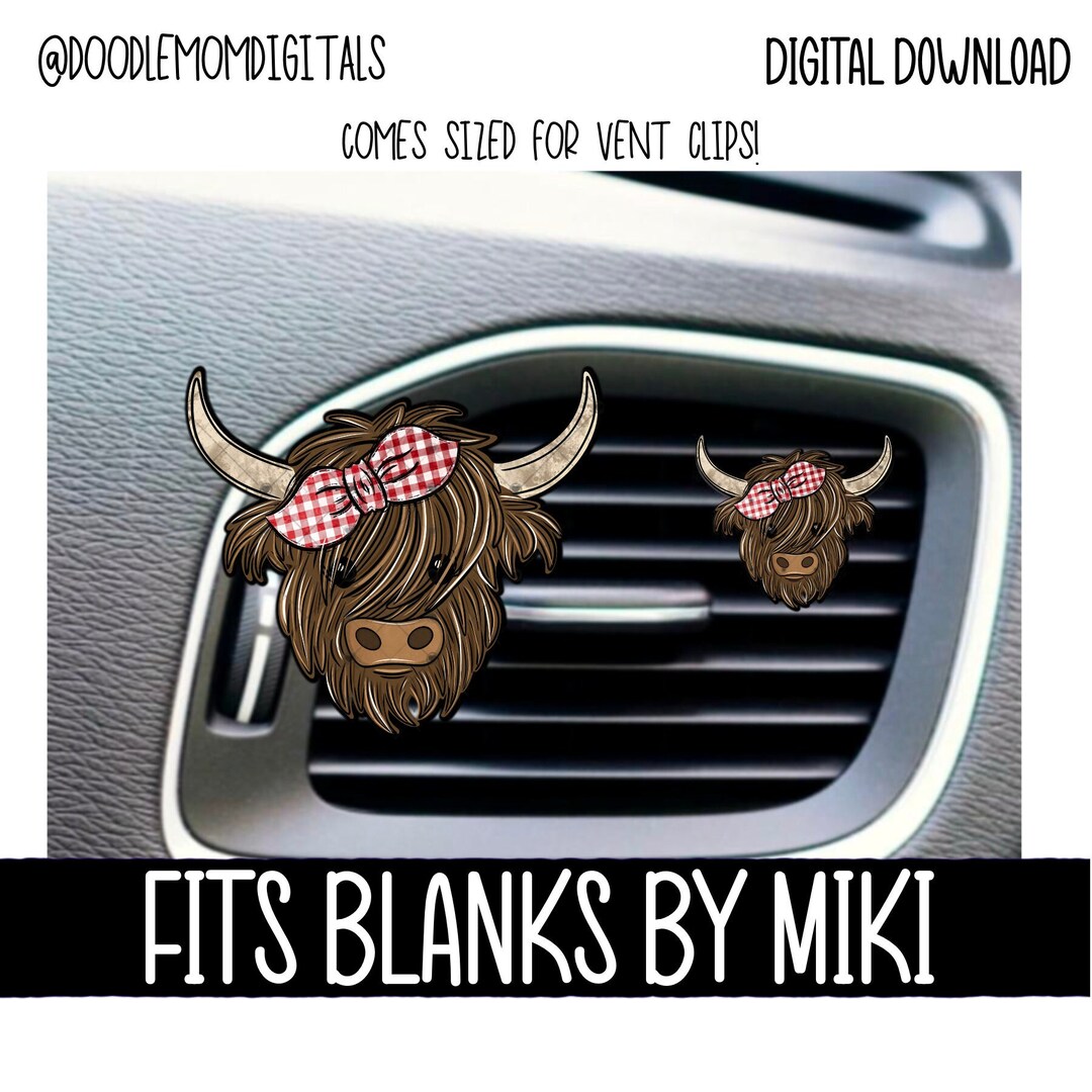 Highland Cow PNG: Farm Animal Vent Clip Design (digital Download) - Etsy