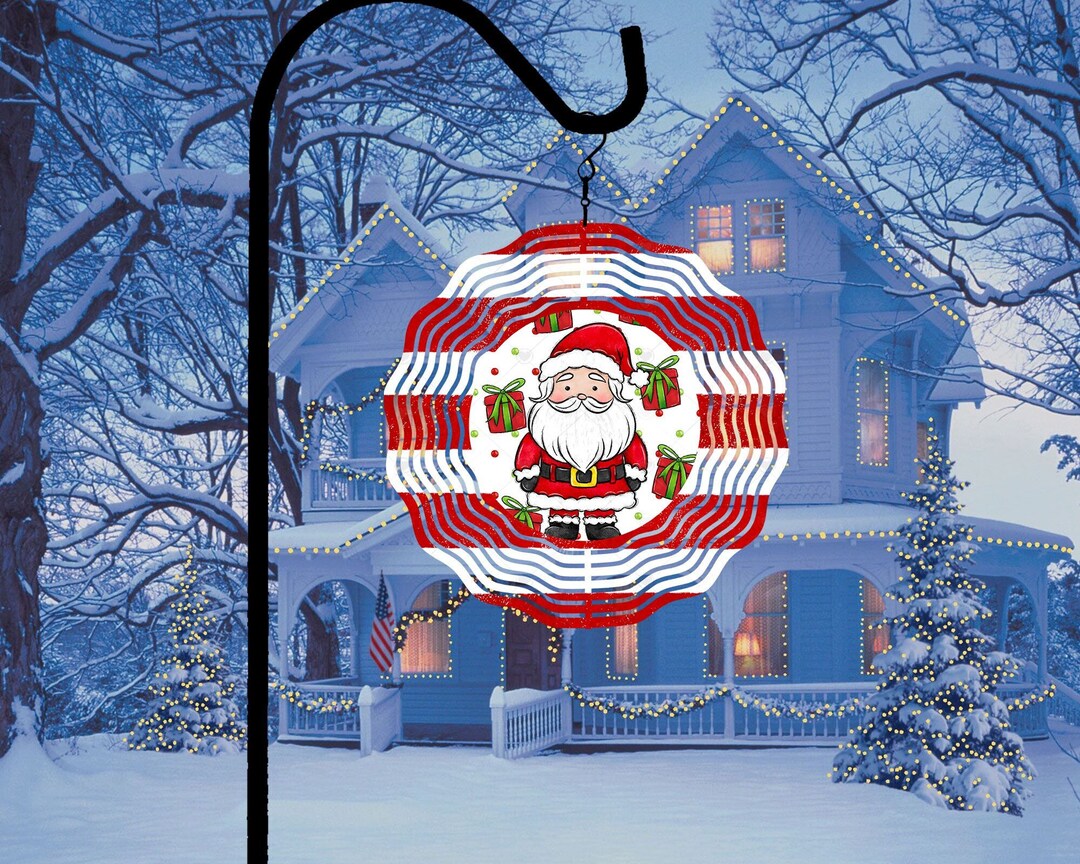 Santa Claus Wind Spinner Design: Christmas Ornament, Door Hanger (PNG ...