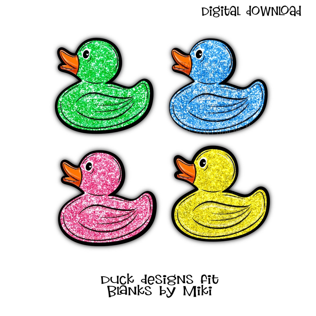 Rubber Duck Design Bundle, Glitter Duck, Hand Drawn, Freshies Design ...