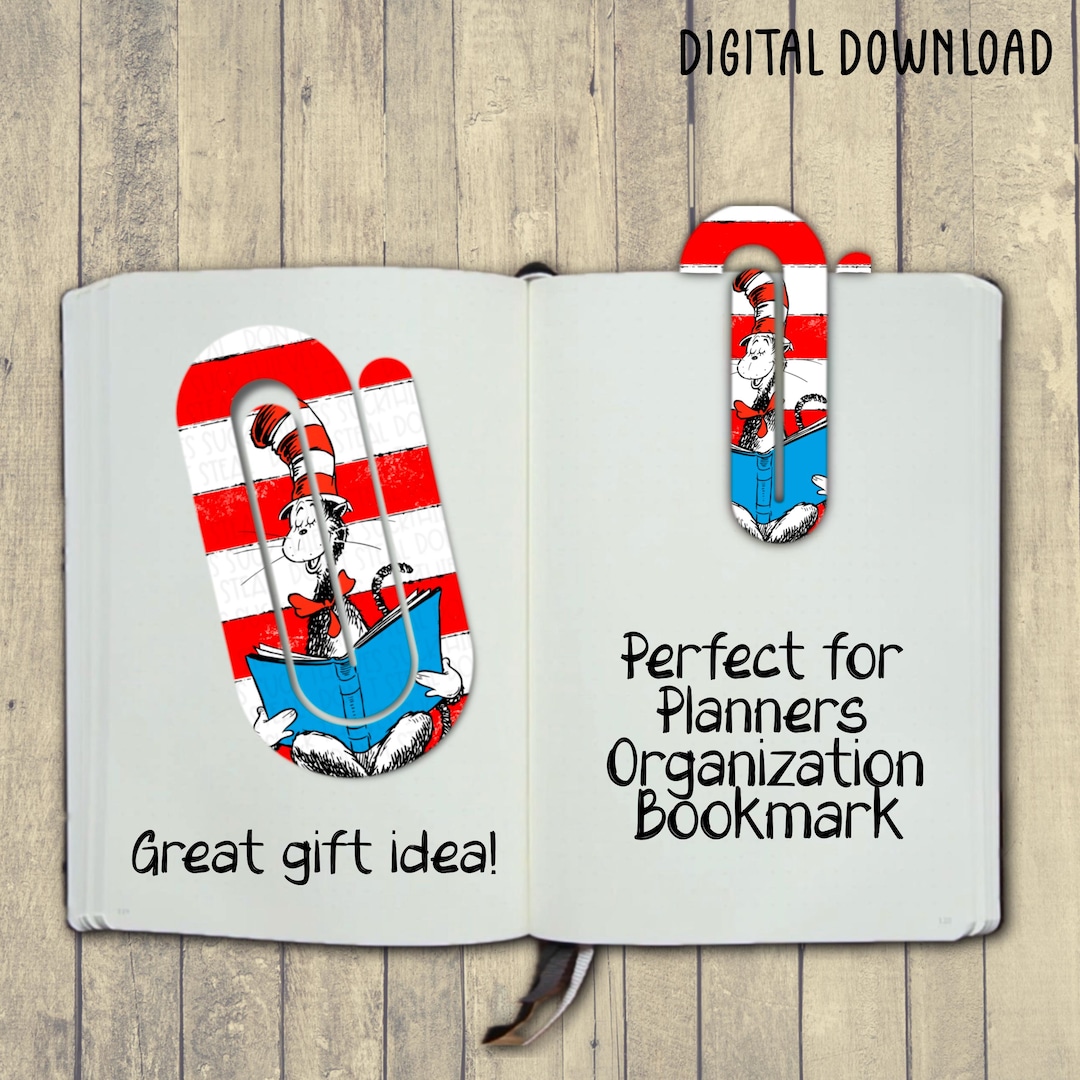 Reading Themed Paper Clip Design: Sublimation Bookmark PNG (digital ...