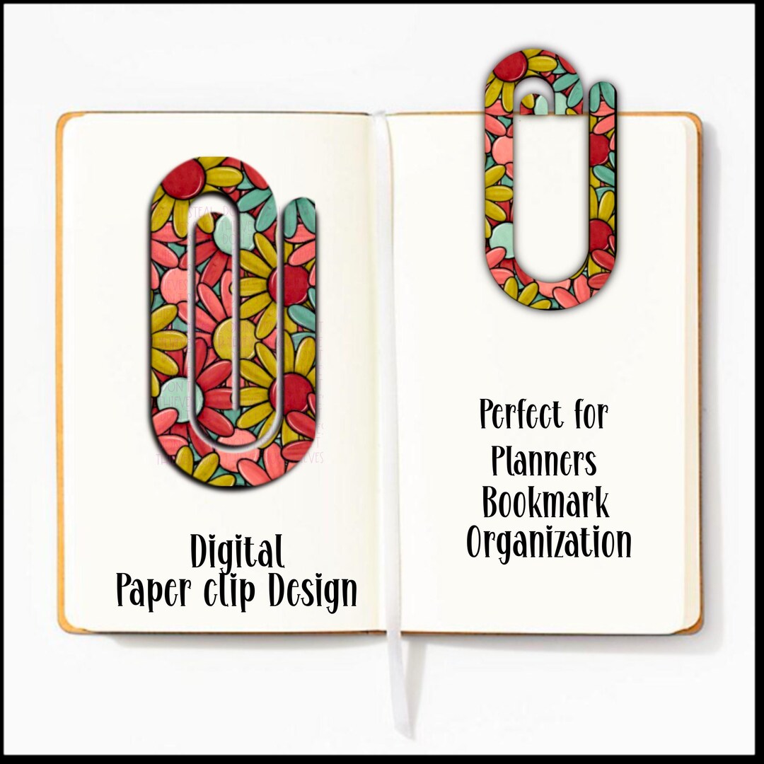 Paper Clip, Digital Design, Sublimation, Floral Themed, Teacher, Gift ...