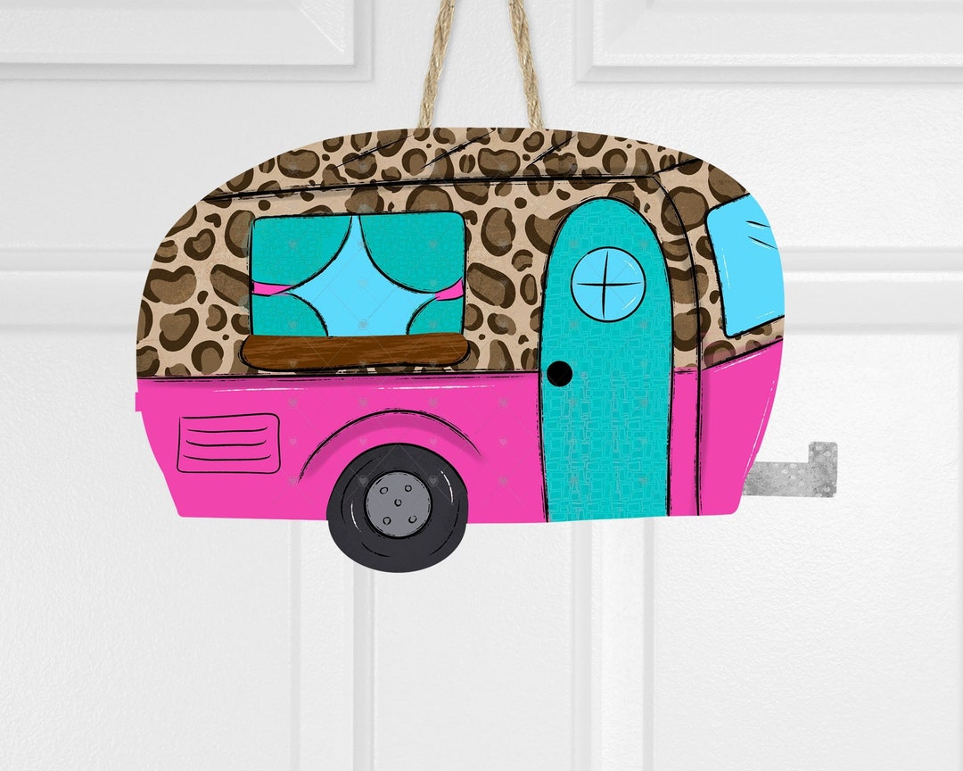 Camper Summer Leopard Print Pink Welcome Sublimation - Etsy