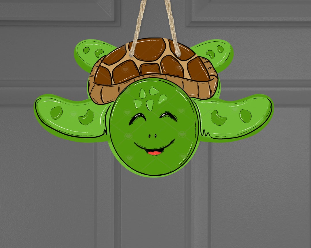 Sea Turtle Cute MDF Ornament PNG Design Digital - Etsy