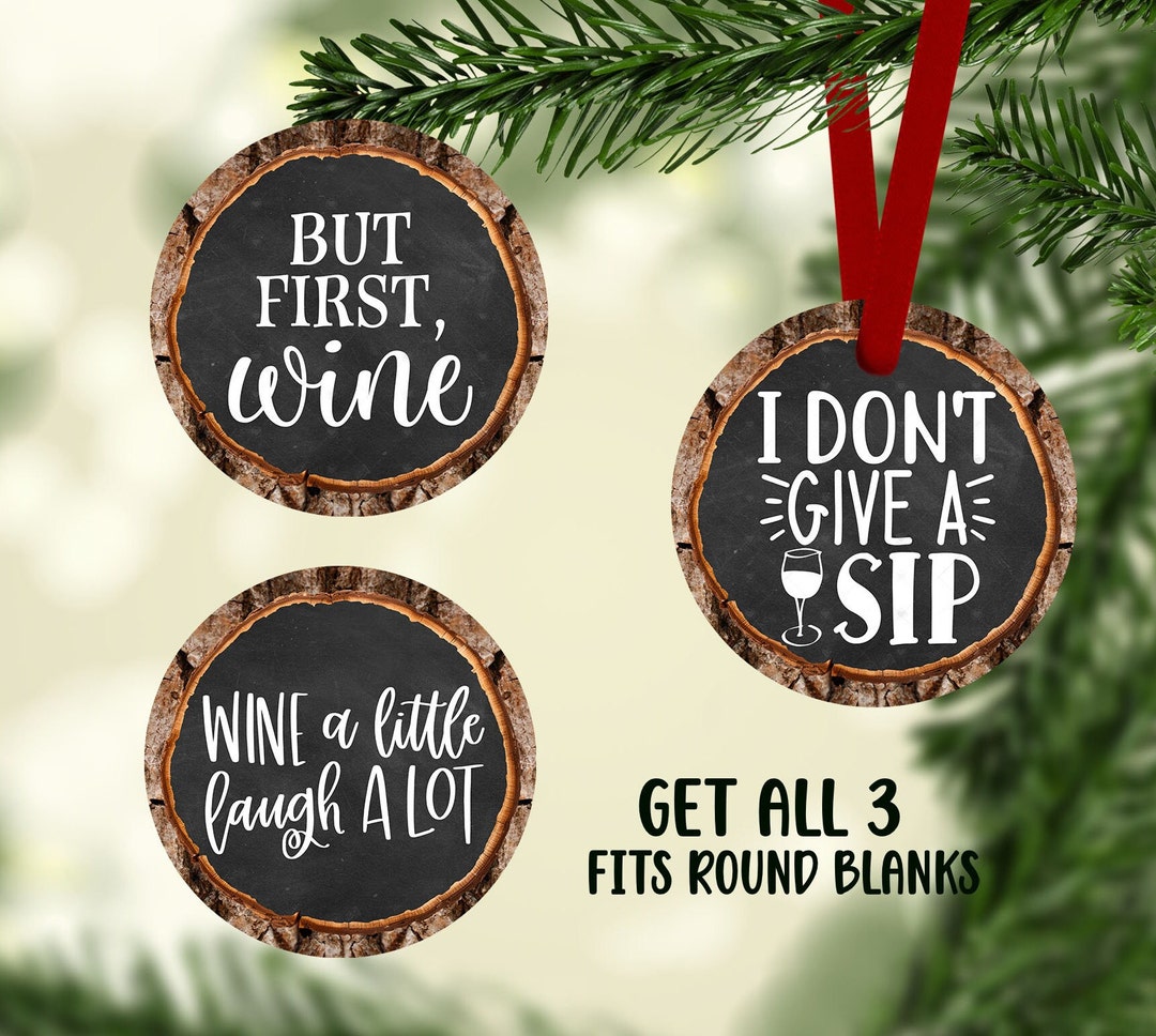 Faux Wood Slice, Wine Quotes, Corks, Christmas, Digital, PNG, Design ...
