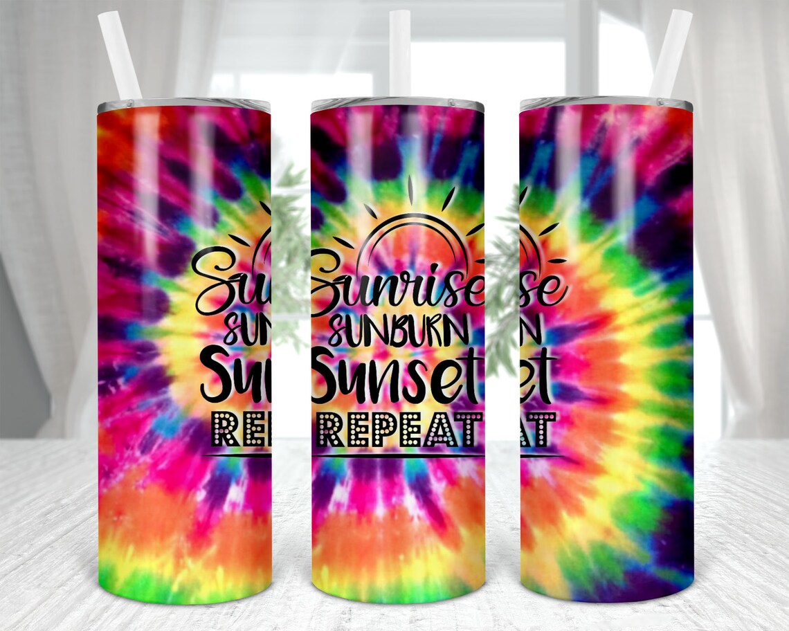 Sunrise Sunburn Sunset Repeat Tie Dye Summer - Etsy