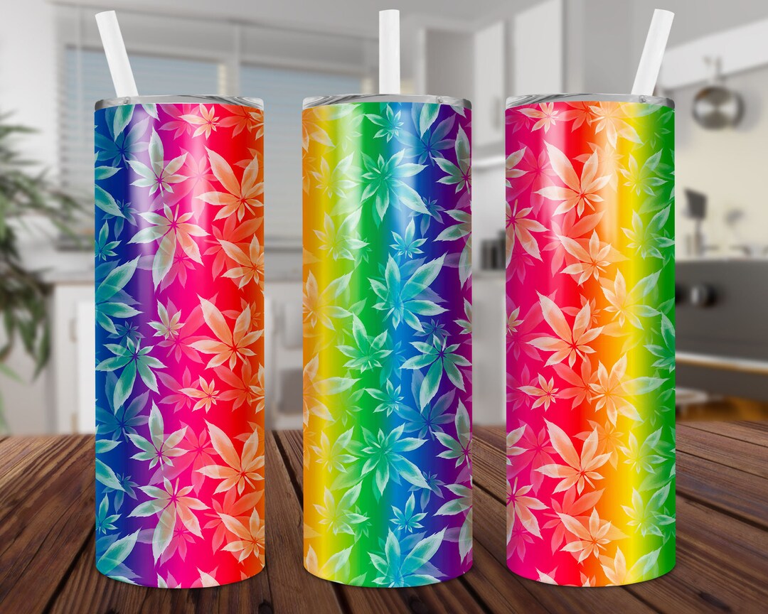 Colorful, Marijuana Leaf, Weed, Straight & Tapered, Sublimation ...