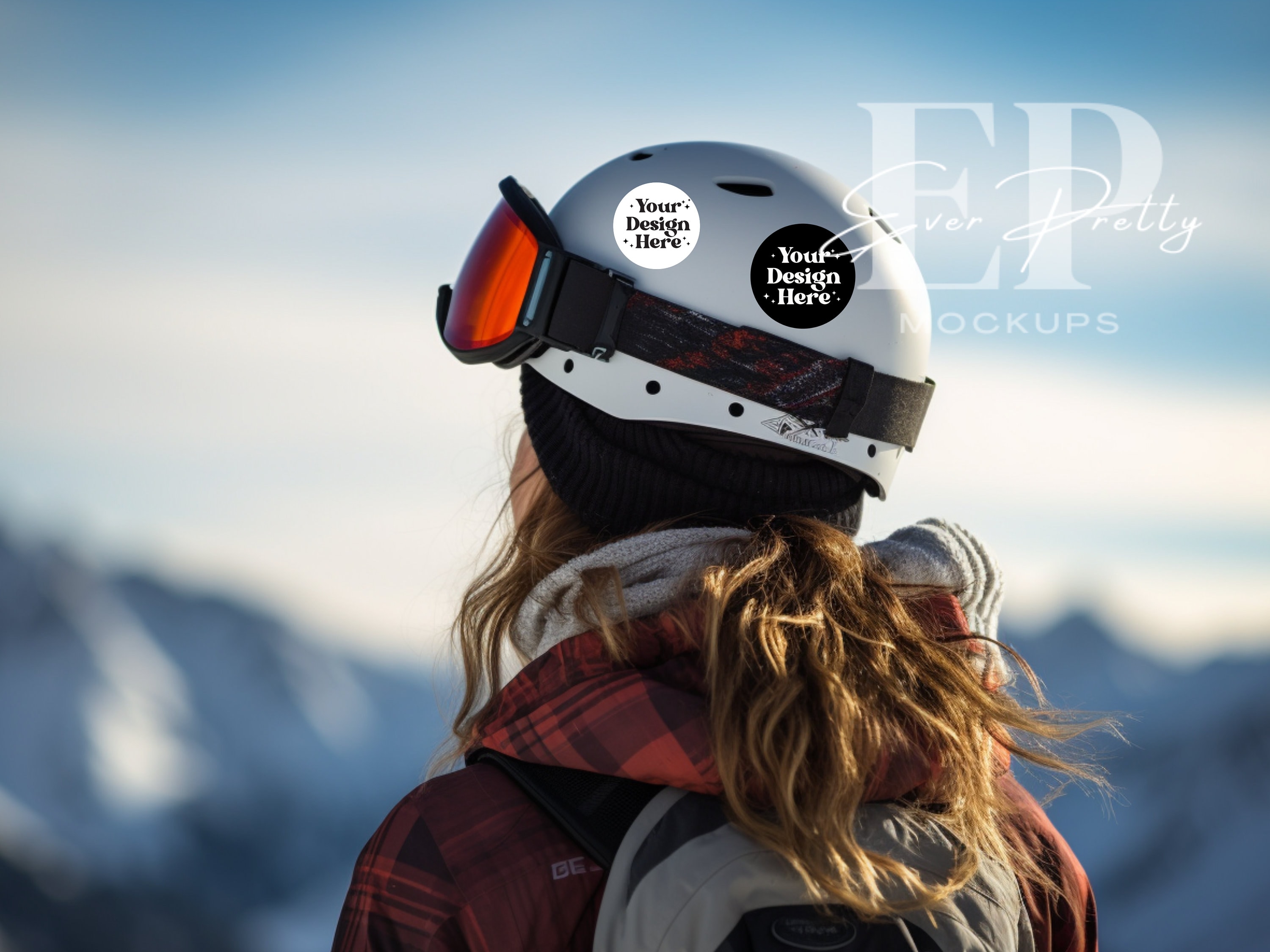 Snowboard Helmet Sticker Mockup Helmet Mockup Sticker Product Mockup ...