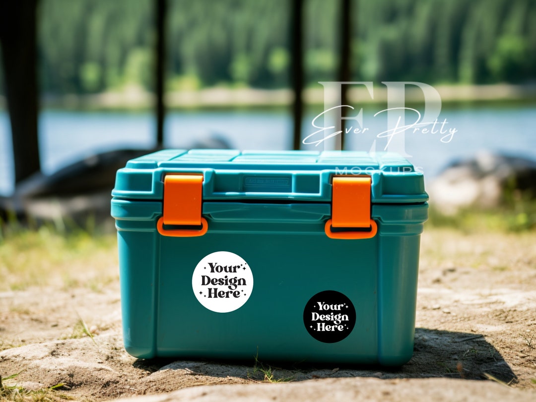 Cooler Sticker Mockup Cooler Mockup Sticker Product Mockup Stickers ...