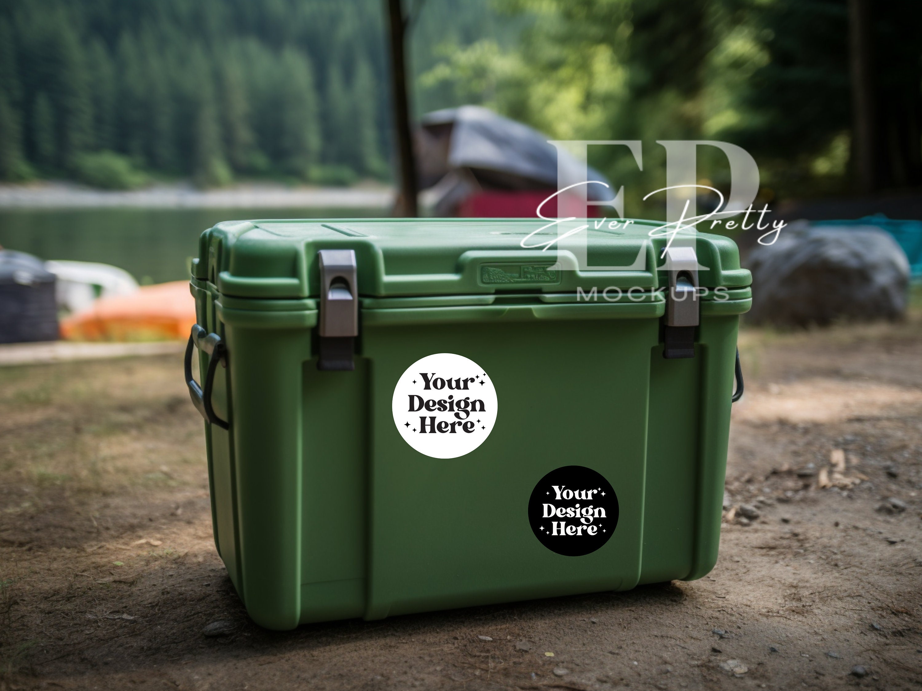 Cooler Sticker Mockup Cooler Mockup Sticker Product Mockup Stickers ...