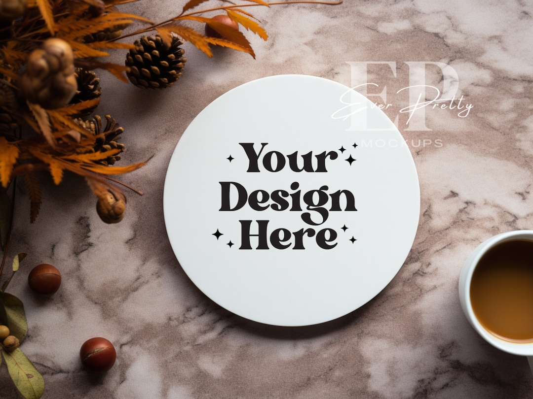 Sublimation Coaster Mockup Blank Coasters Mockup Round Coasters Mockup ...
