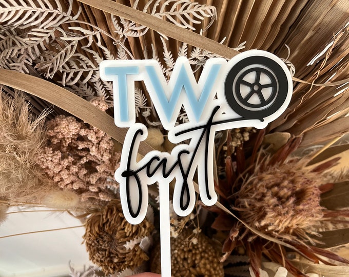 Two Fast Cake Topper | Personalised Topper - Etsy