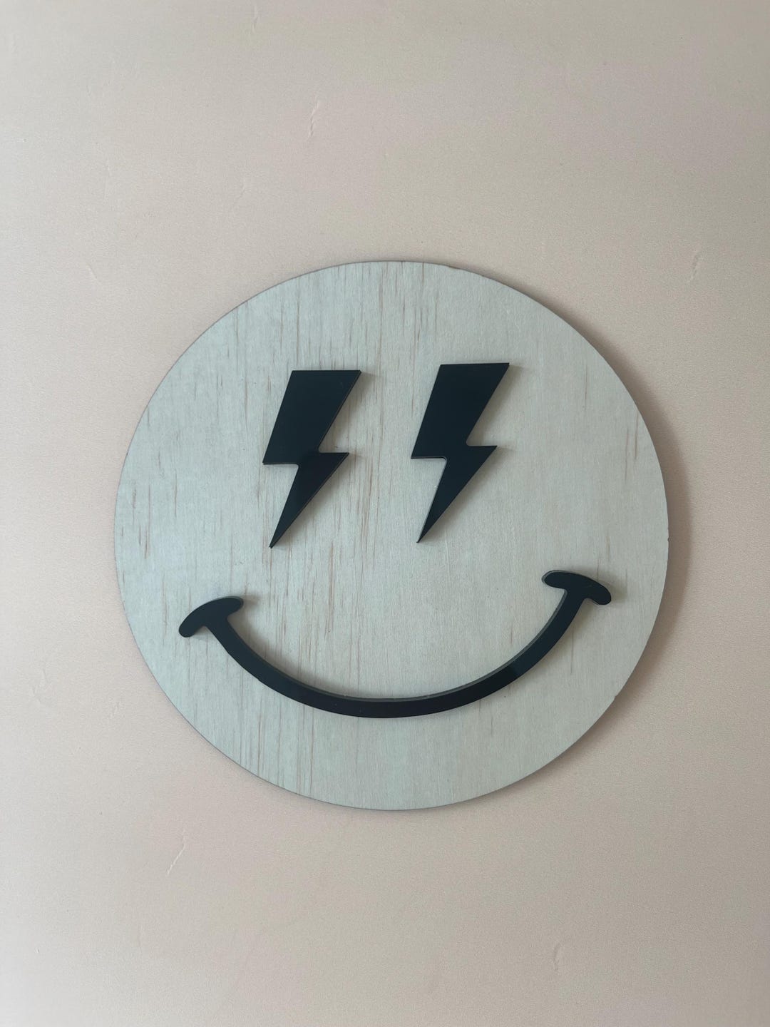 Retro Lightning Bolt Face Sign Kids Wall Decor - Etsy