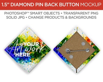 Pin Back Button Mockup - Etsy