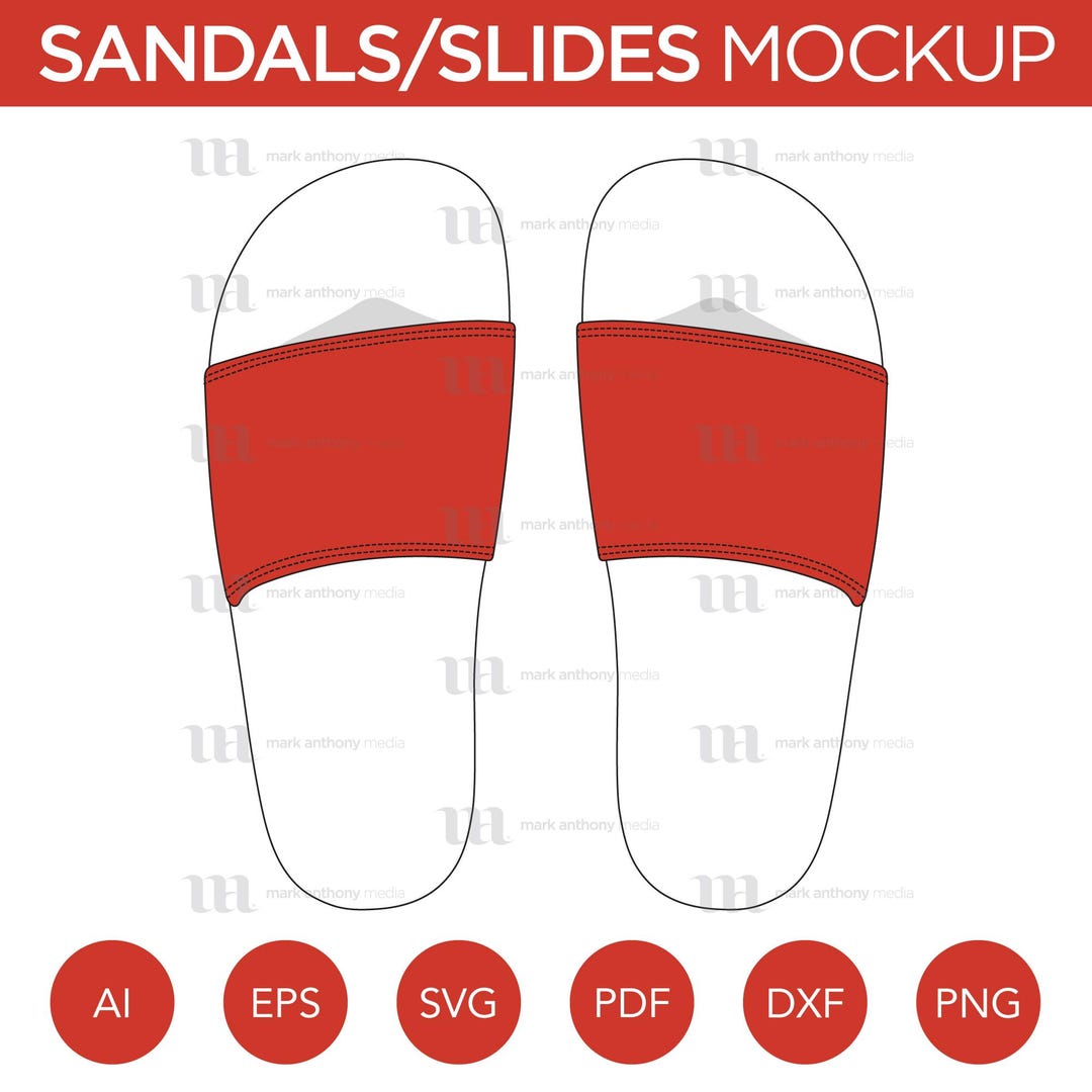 Sandals/slides - Mockup and Template - 2 Angles, 1 Style, Layered ...