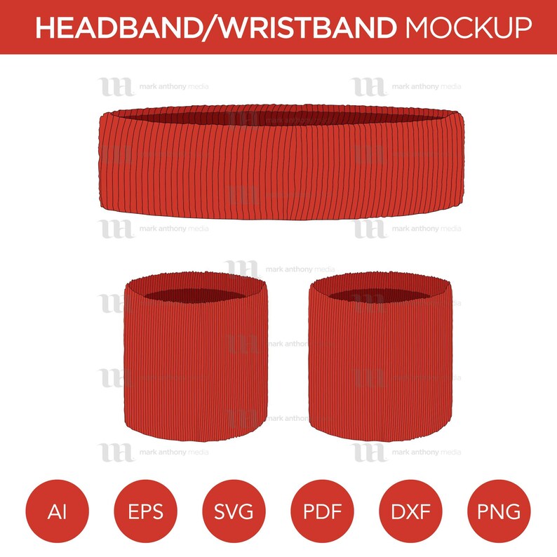 Headbands & Wristbands - Mockup and Template - 1 Angle, 1 Style ...