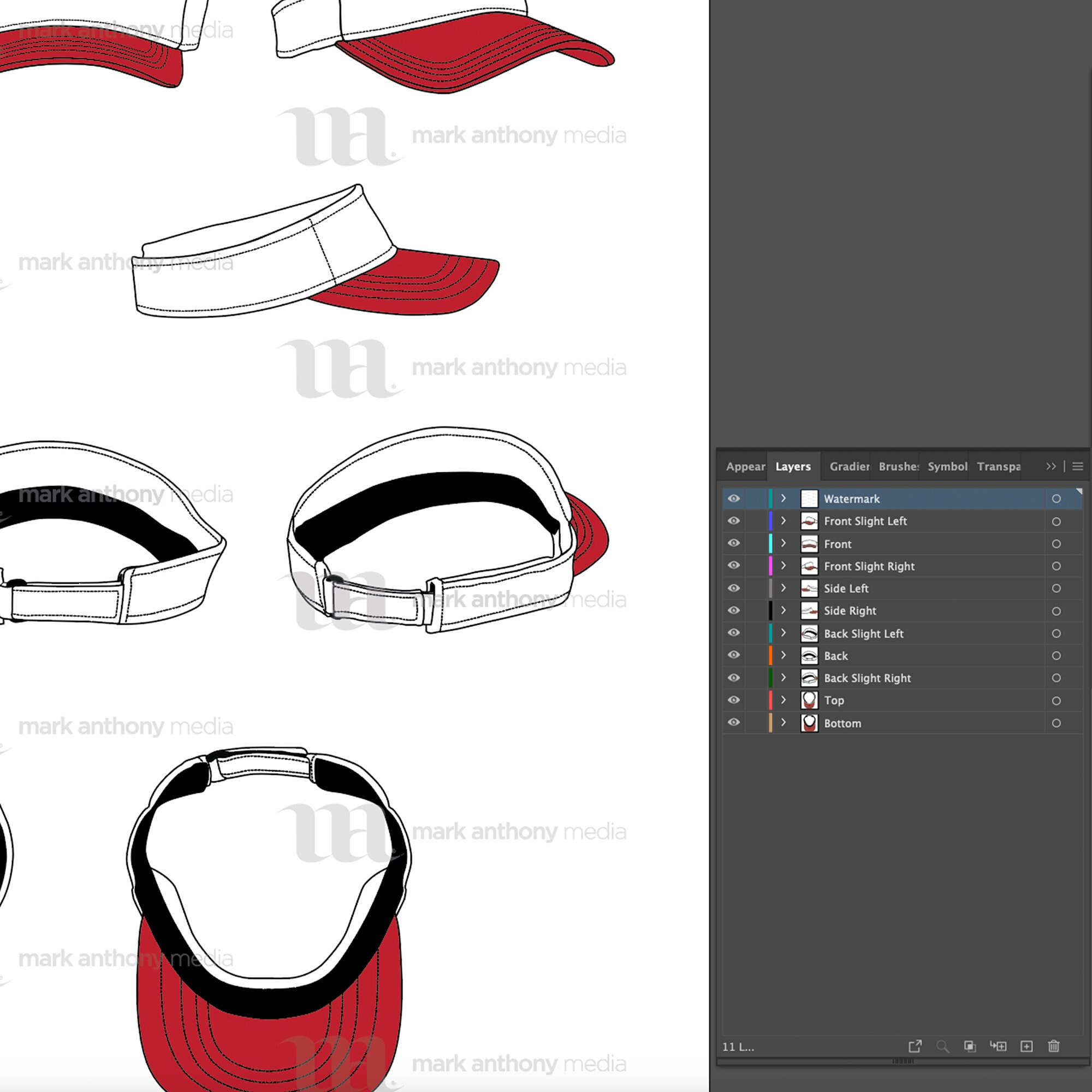 Visor Sports Hat - Golf, Tennis, Volleyball - Mockup and Template ...