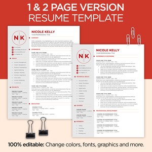 Resume Template Word, Professional Resume, CV Template, Modern Resume ...