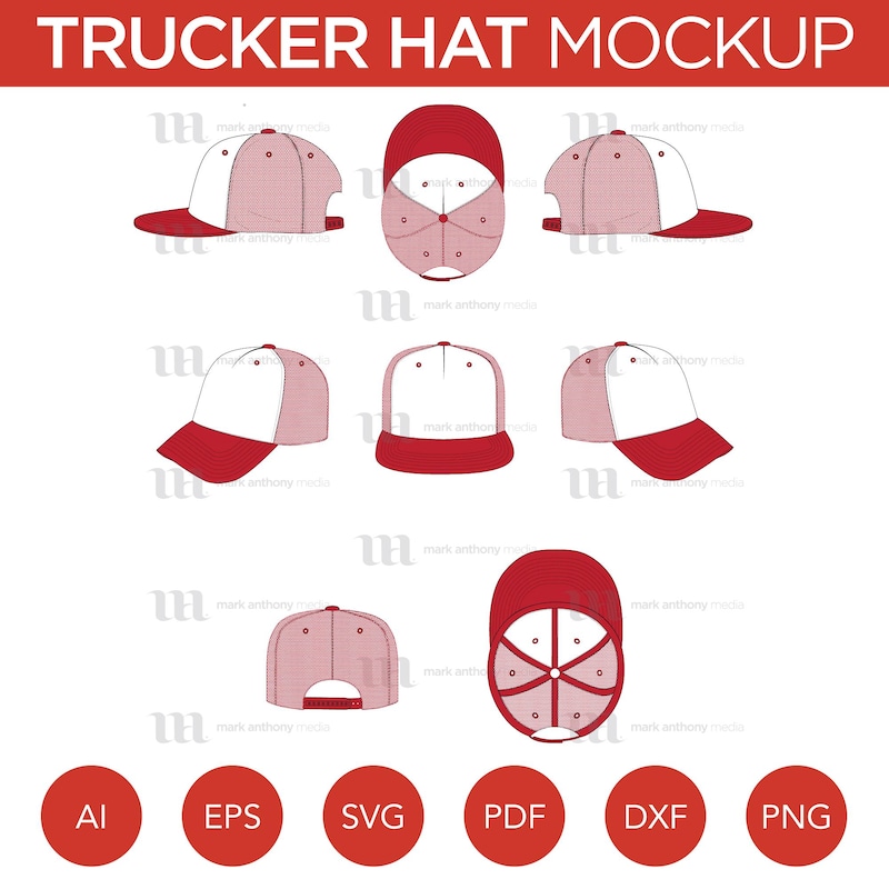 Trucker Hat Template - Etsy
