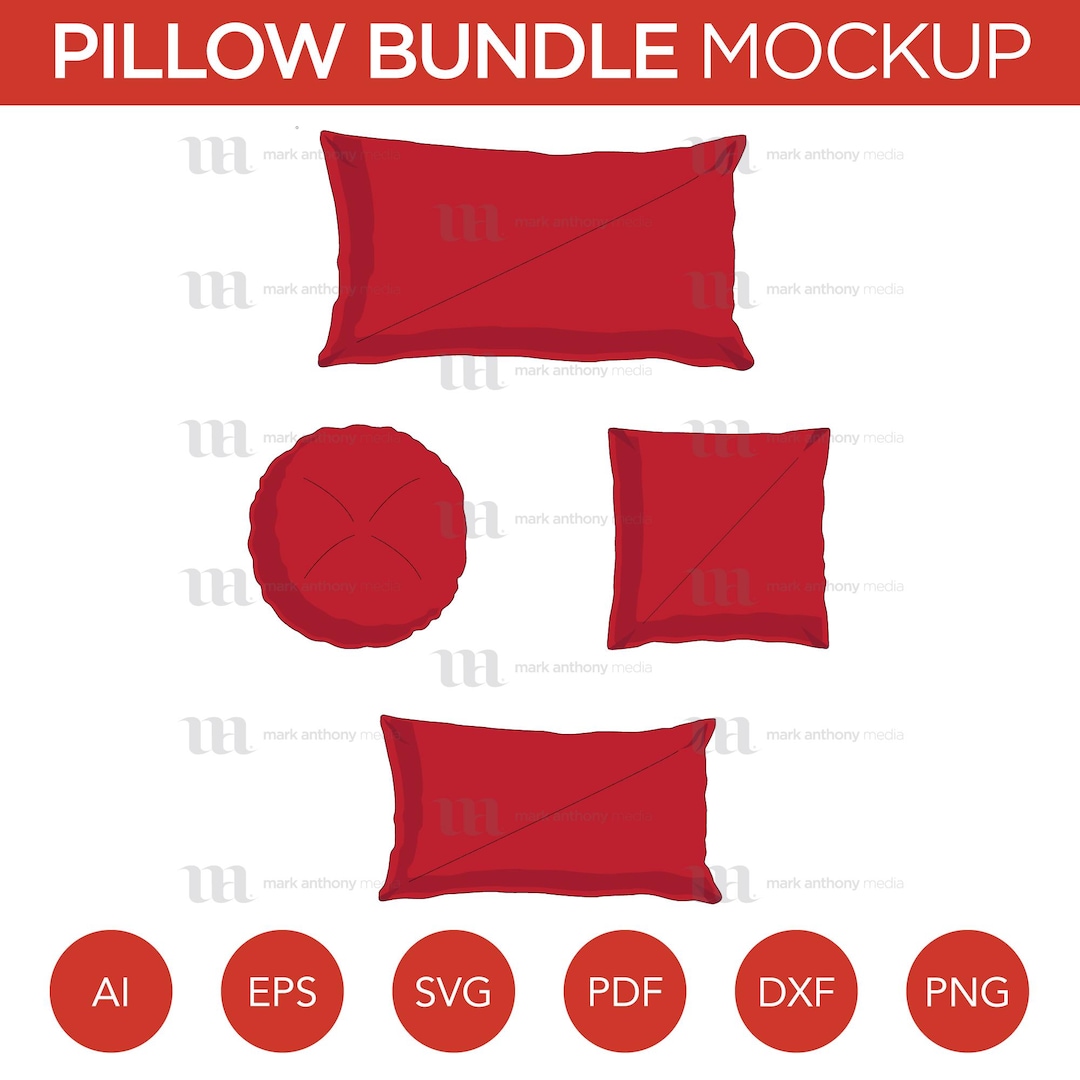 Pillows Bundle - Mockup and Template - 1 Angle, 4 Styles, Layered ...
