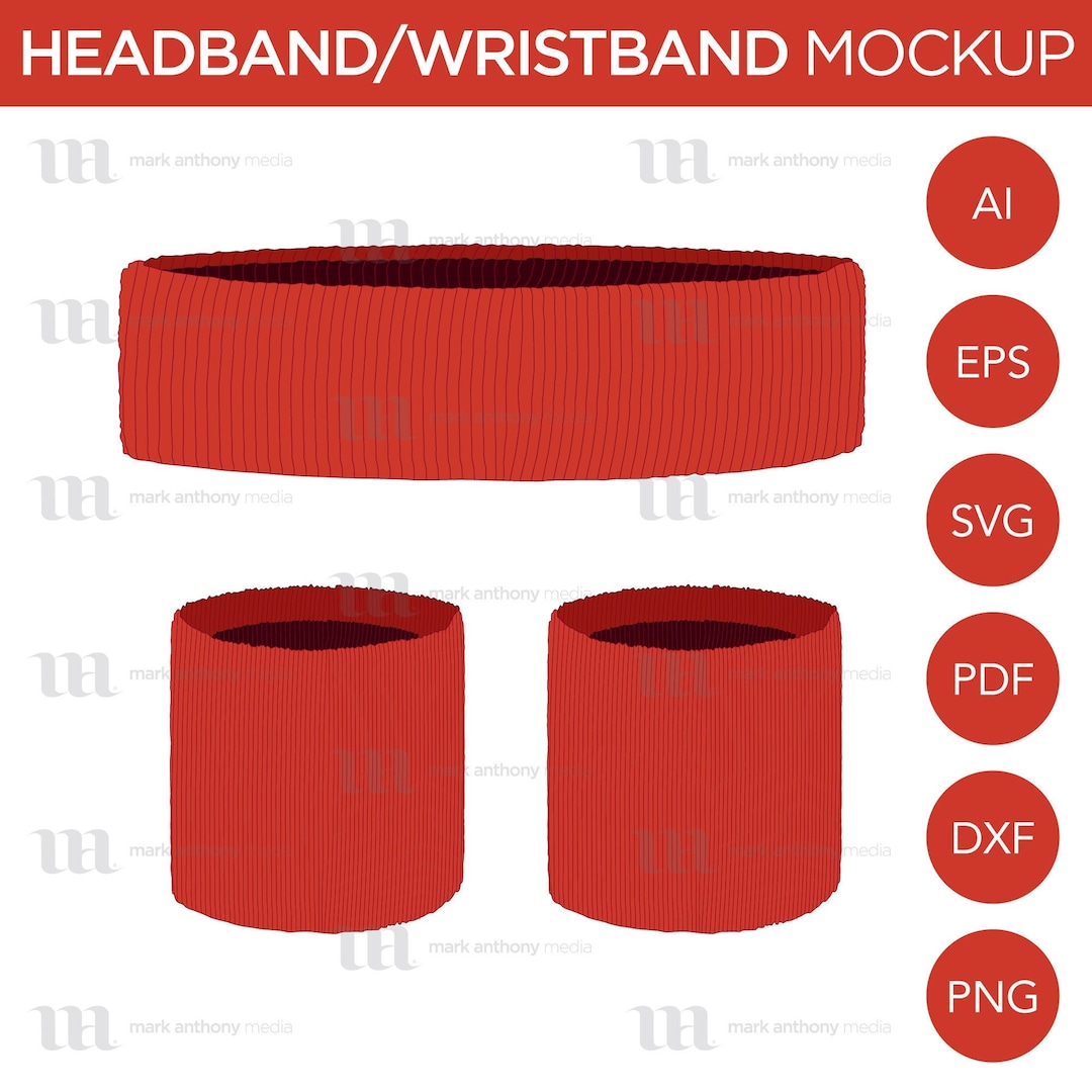 Headbands & Wristbands Mockup and Template 1 Angle, 1 Style, Layered ...