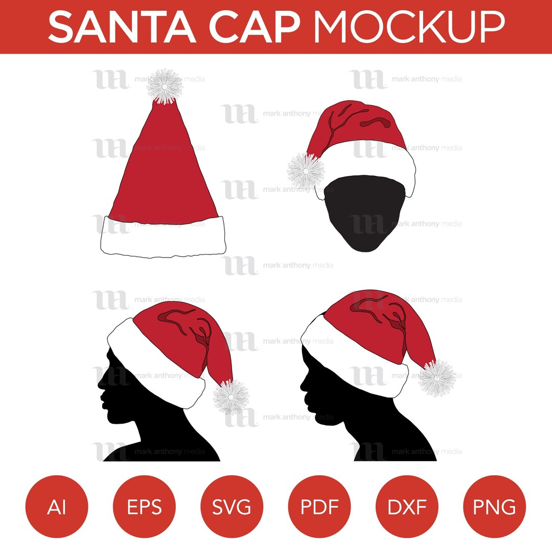 Santa Hat - Mockup and Template - 4 Angles, 1 Style, Layered, Detailed ...