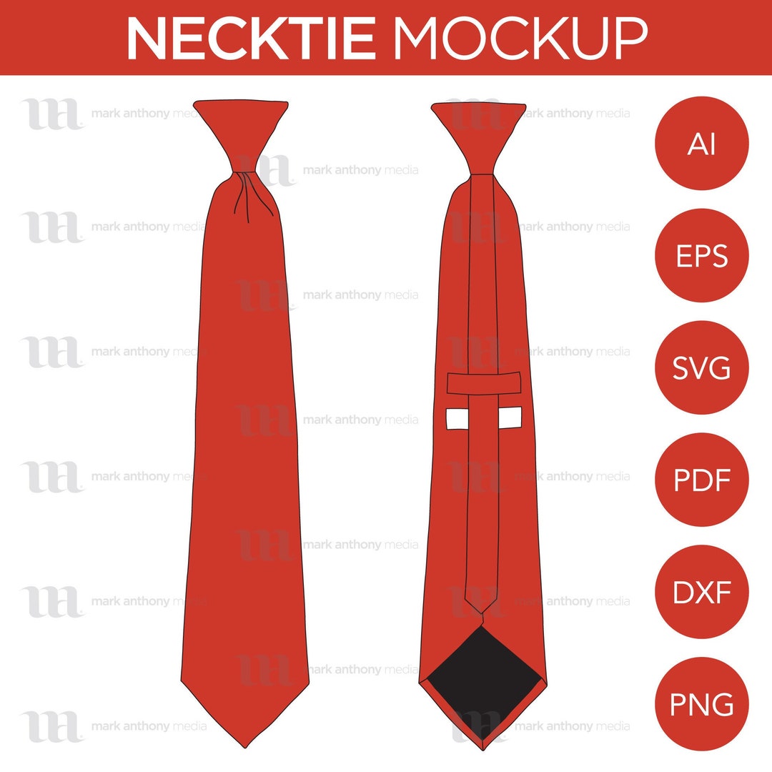 Necktie Mockup and Template 2 Angles, 1 Style, Layered, Detailed and ...