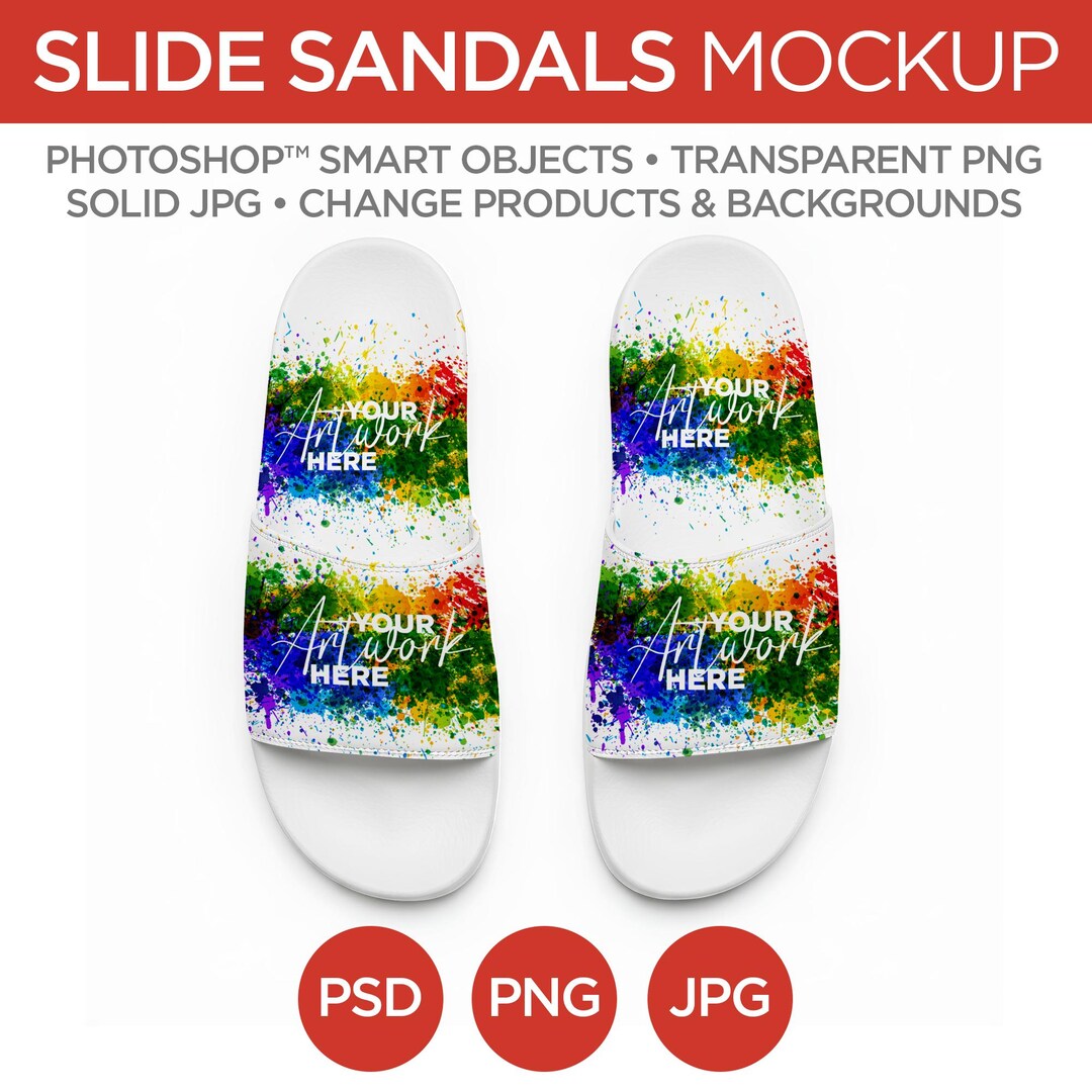 Slides Sandals - Mockup & Template | Smart Object PSD, JPG, PNG Formats ...