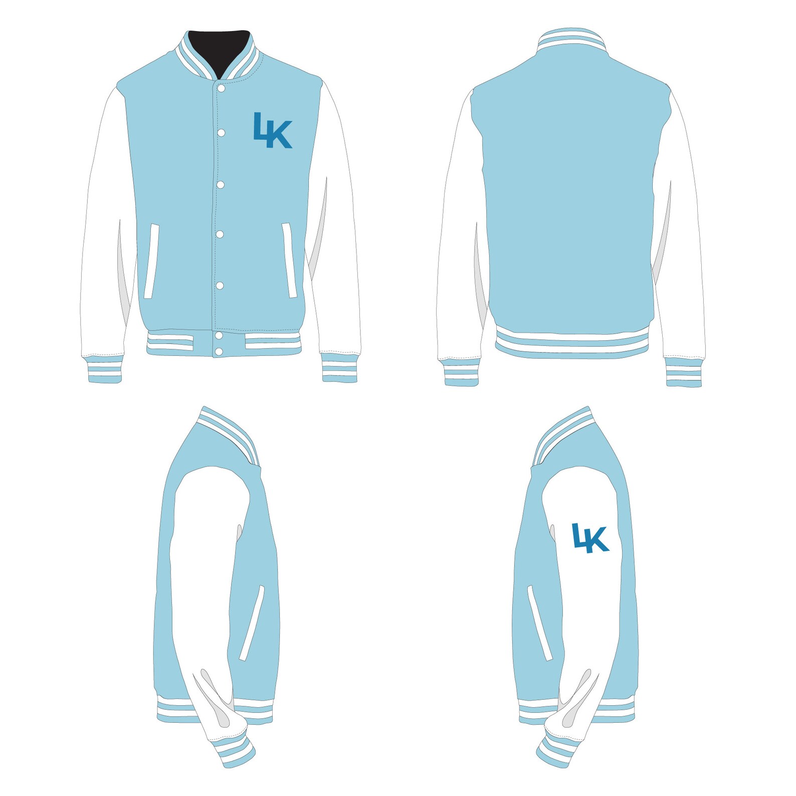 Varsity Jacket - Mockup and Template - 4 Angles, 1 Style, Layered ...