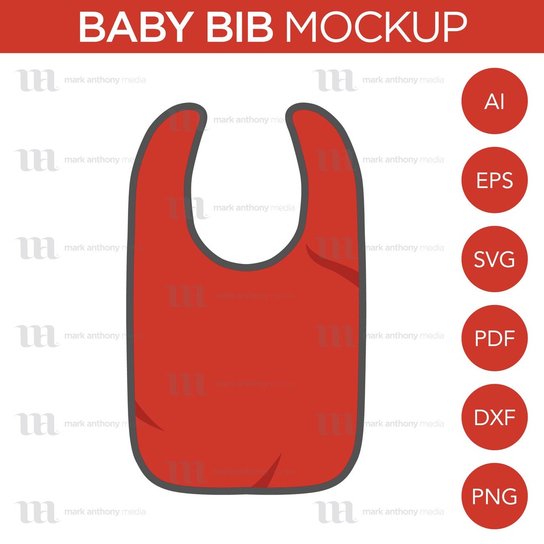 Baby Bib Mockup and Template 1 Angle, 1 Style, Layered, Detailed and ...
