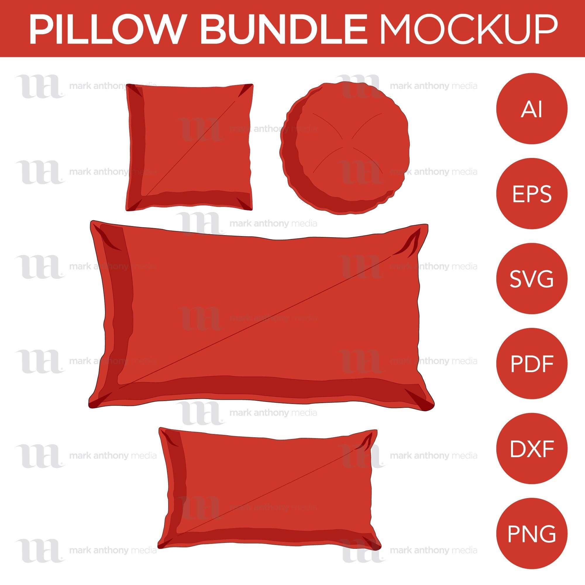 Pillows Bundle Mockup and Template 1 Angle 4 Styles - Etsy