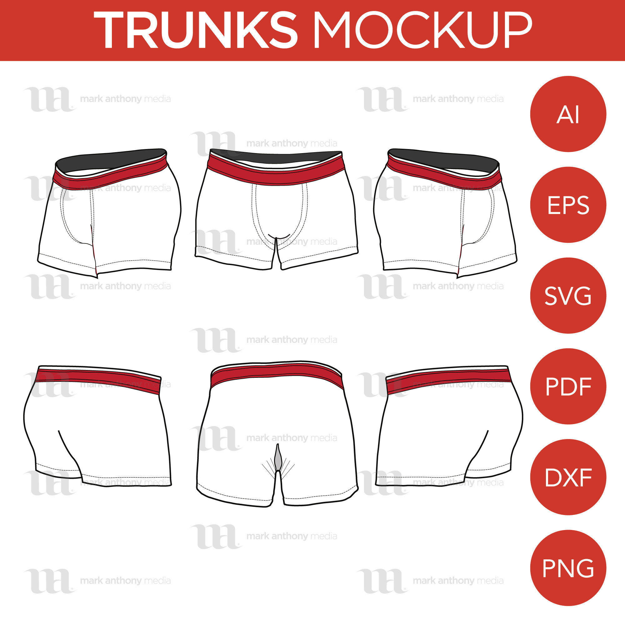 Trunks Mockup and Template 6 Angles, Layered, Detailed and Editable ...