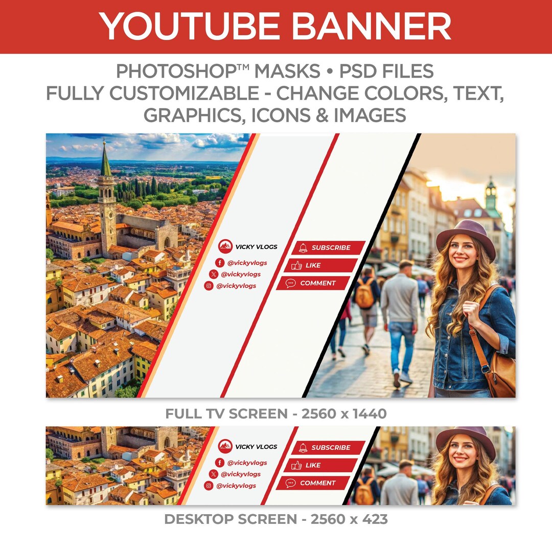 Youtube Banner Template | PSD Format | Labelled, Layered and Editable ...