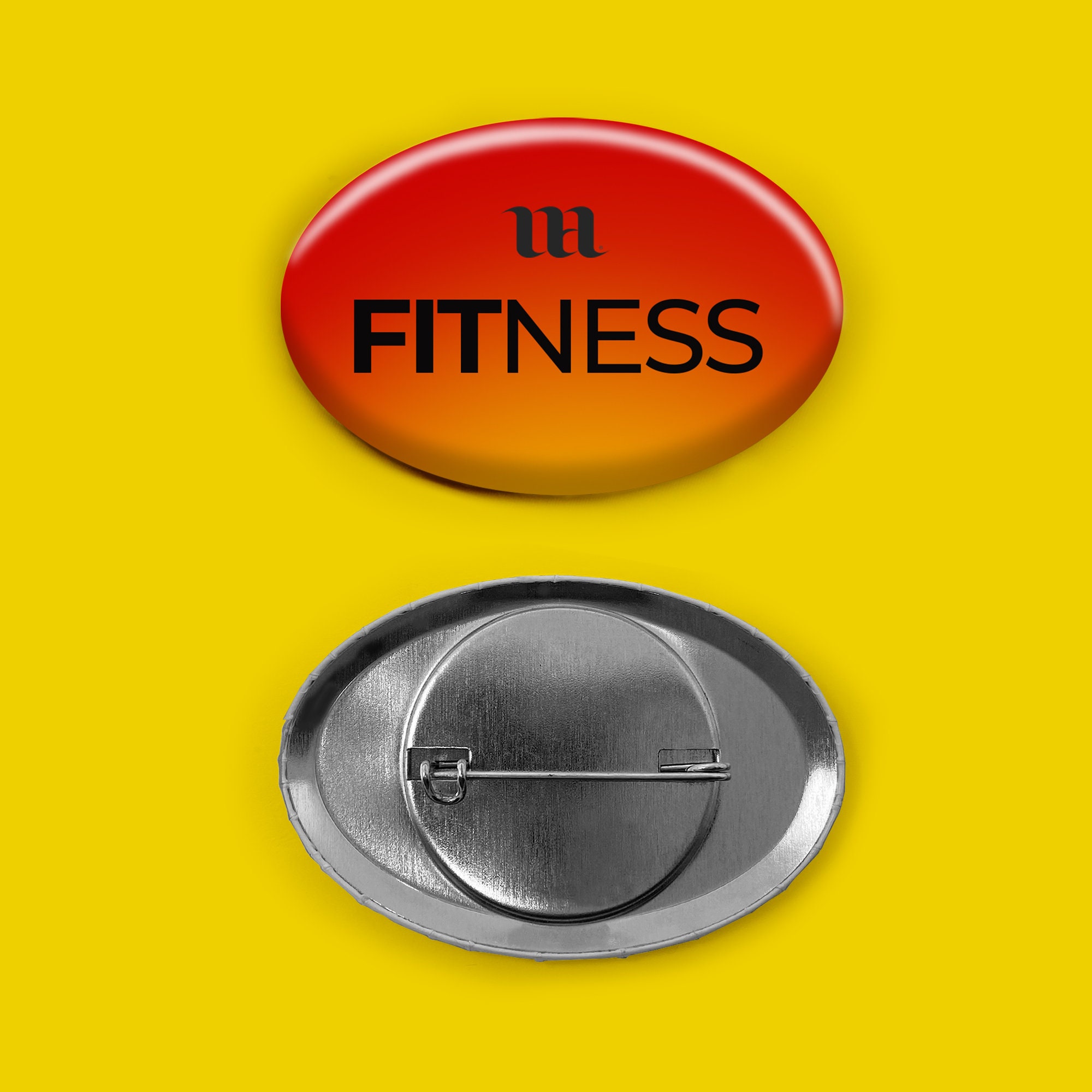 Oval Button Pin Back Mockup & Template | Smart Object PSD, JPG, PNG ...