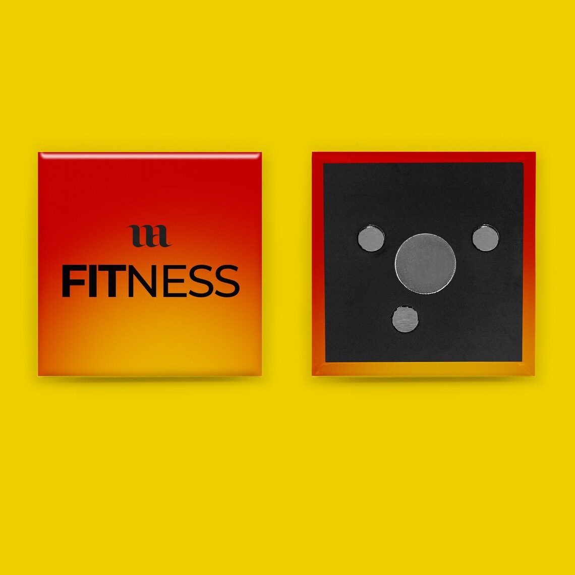 2 in Square Button Magnet Back Mockup & Template | Smart Object PSD ...