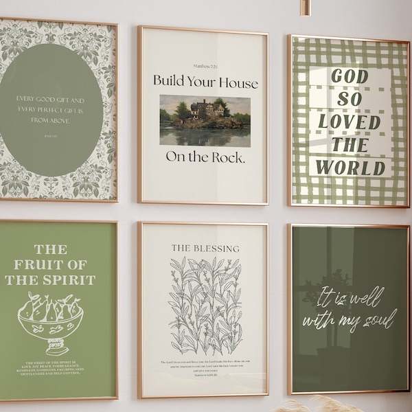 Christian Wall Art Bundle Tuscan Summer Gallery Wall Set Colorful ...