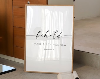 Revelation 21:5, Behold I Make All Things New, Printable Bible Verse ...