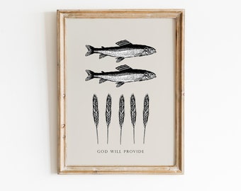PRAYER AND PROVISION Feeding of the Five Thousand Print - Etsy