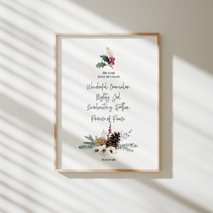 Isiah 9:6, He Shall Be Called, Printable Christmas Wall Art, Christian ...