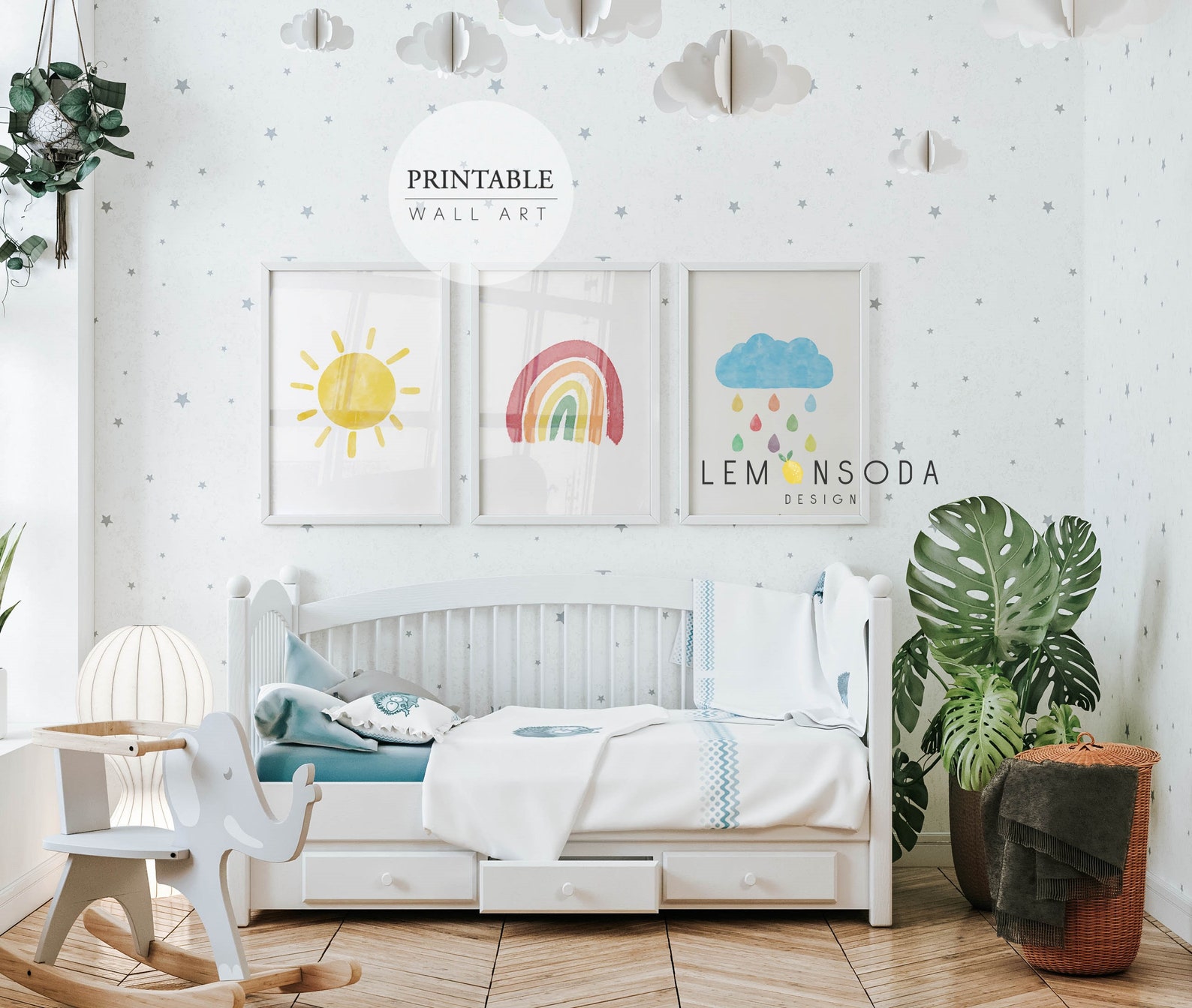 Nursery Rainbow Print Set of 3 Prints Nursery Rainbow Wall | Etsy