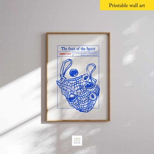 Modern Blue and Red Christian Bible Verse Gallery Wall Set of 6 for ...