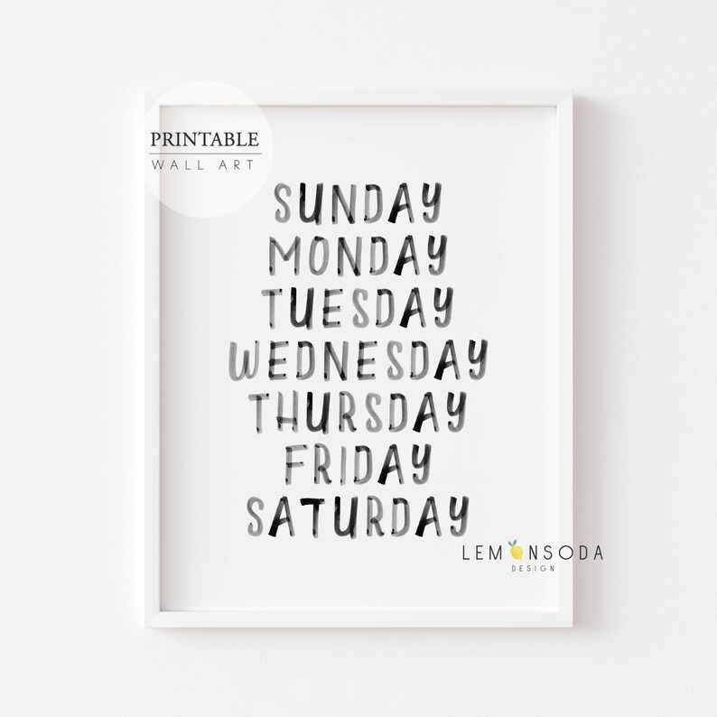 Black Alphabet Poster Set of 4 Educational Print Modern | Etsy