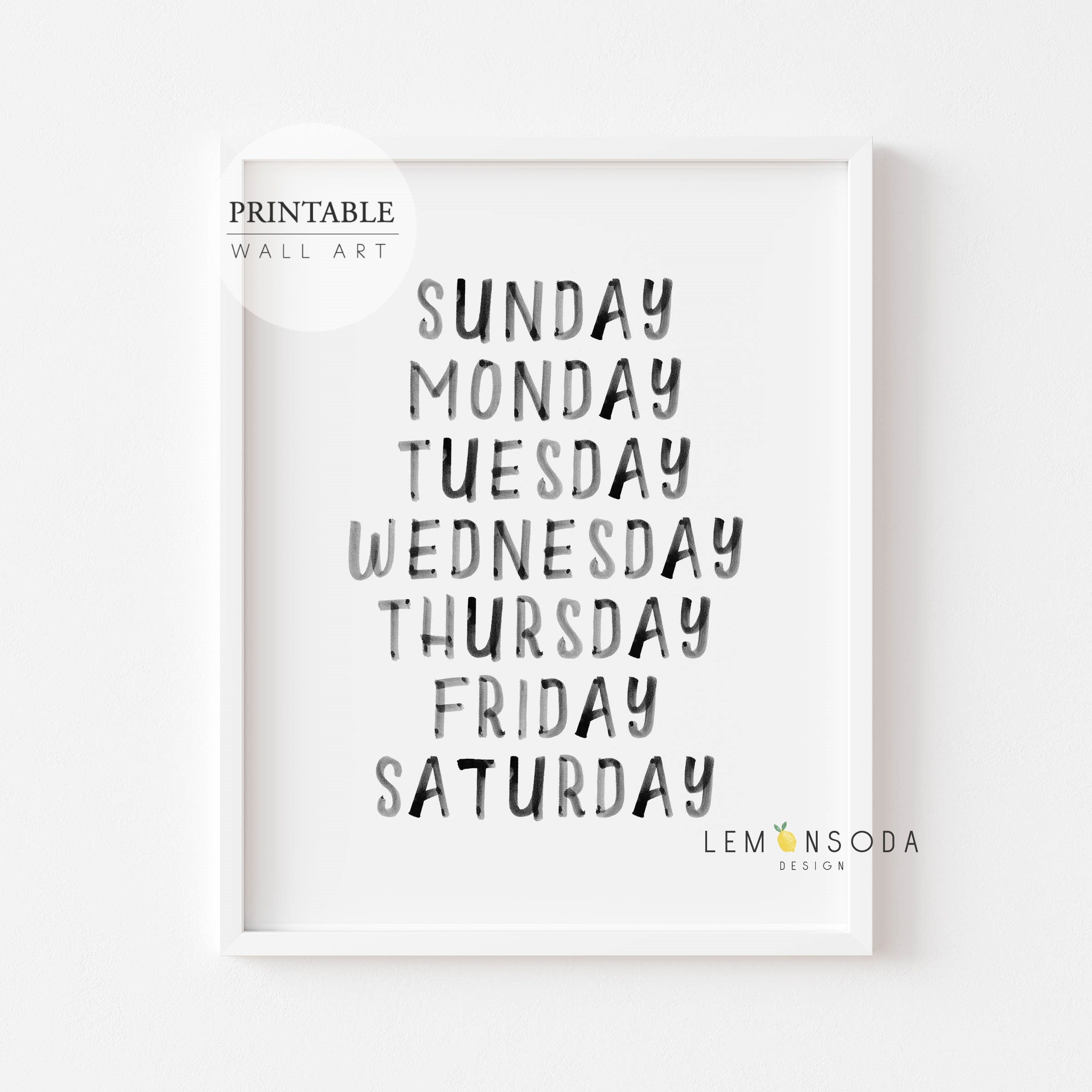 Black Alphabet Poster Set of 4 Educational Print Modern | Etsy