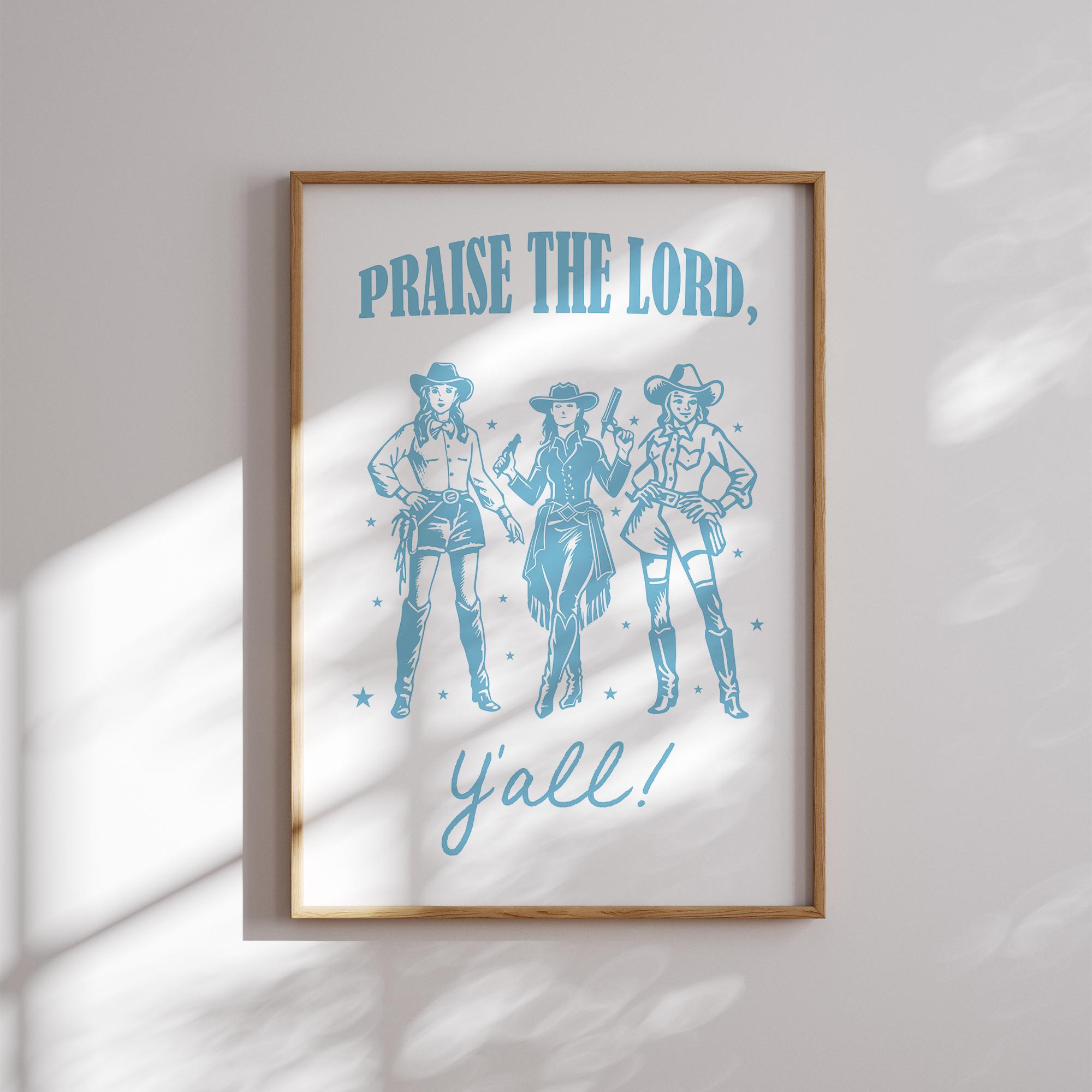 Coastal Cowgirl Christian Gallery Wall Art Set: Pink Blue Preppy Decor ...