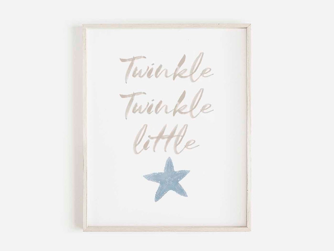 Twinkle Star Watercolor Print: Pastel Coastal Wall Art (digital ...