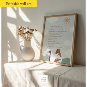 Kids Psalm 23 Lord is My Shepherd Print, Jesus and Sheep Christian Kids ...