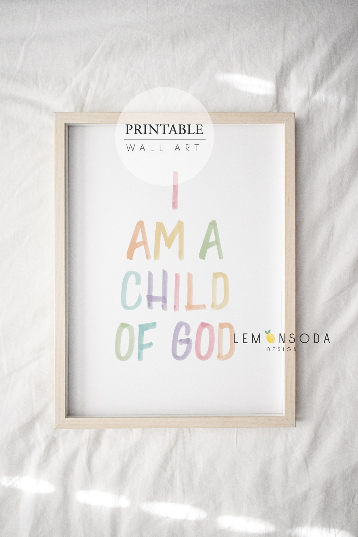 I Am a Child of God Print Kids Room Bible Verse Wall Decor | Etsy