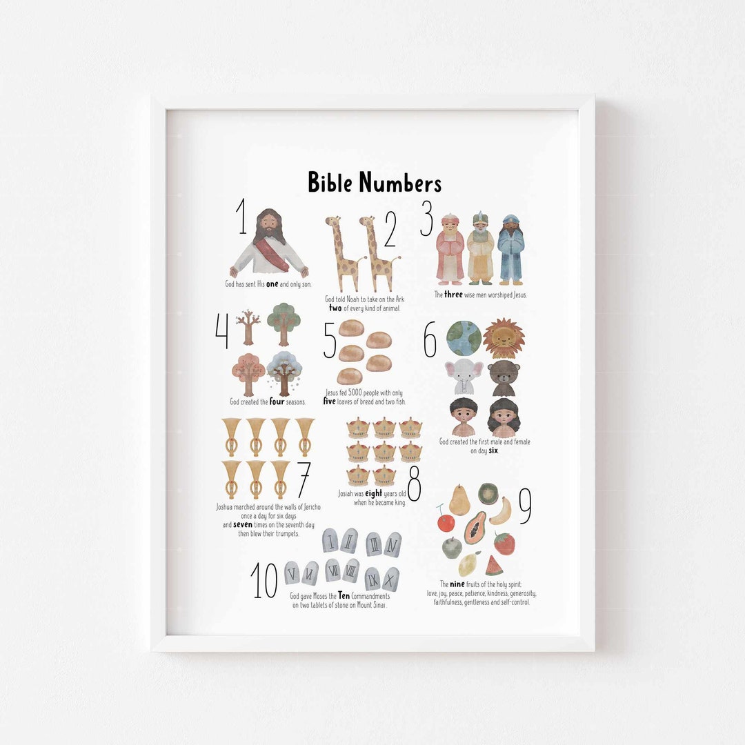 Bible Numbers With Scripture Print, Printable Christians Educational ...