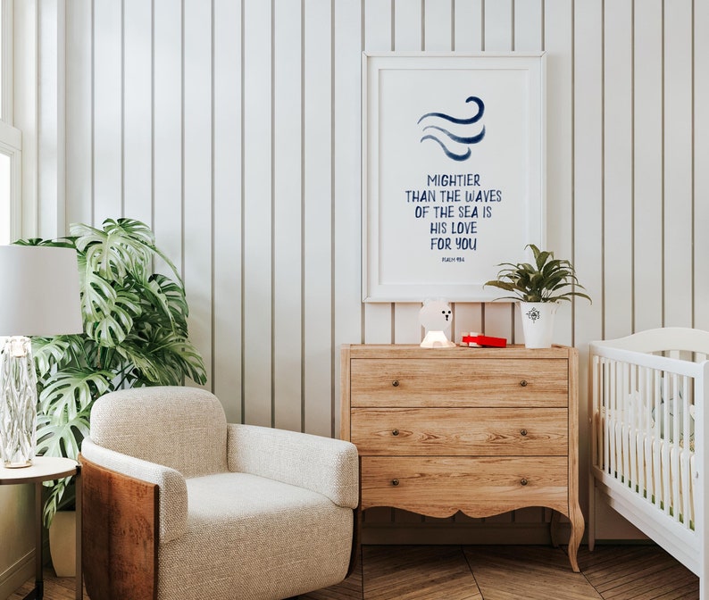 Printable Nursery Bible Verse Wall Decor Blue Boys Room - Etsy