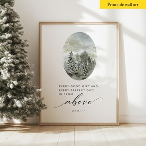 James 1:17 Print, Christian Wall Art Bible Verse Wall Art Christmas ...