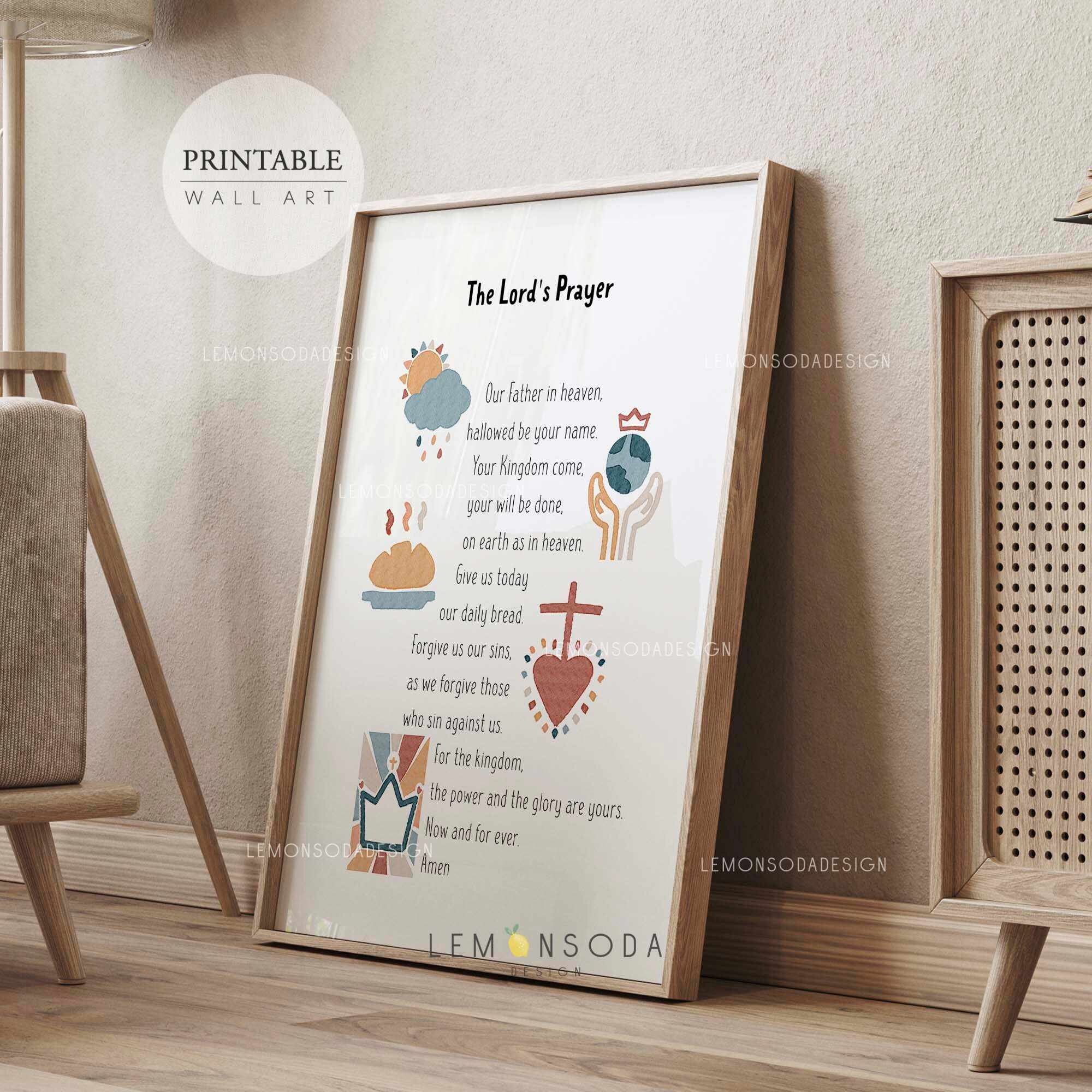 The Lord Prayer Printable Kids Sunday School Poster Church - Etsy